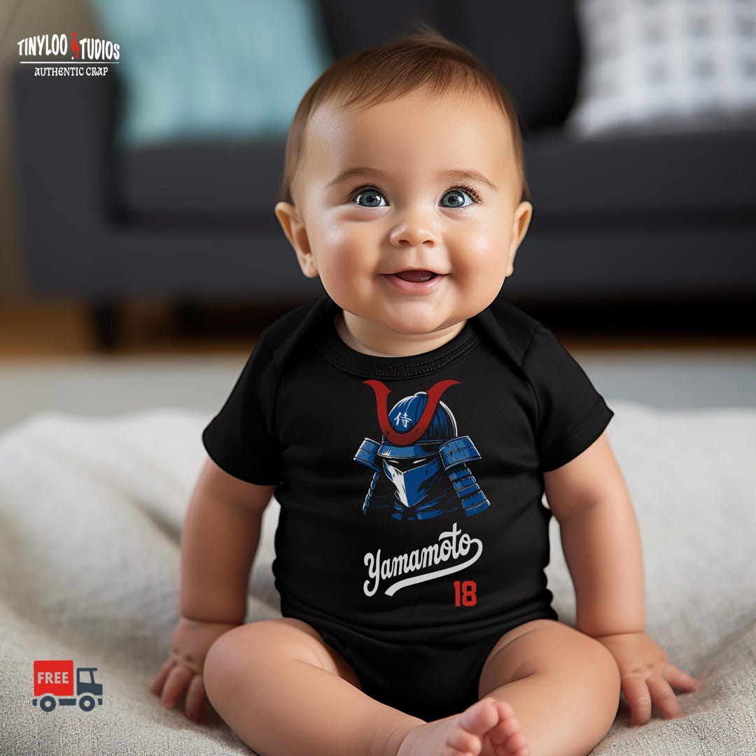Yoshinobu Yamamoto Samurai LA Dodgers Pitcher Graphic Onesie, Gift for ...