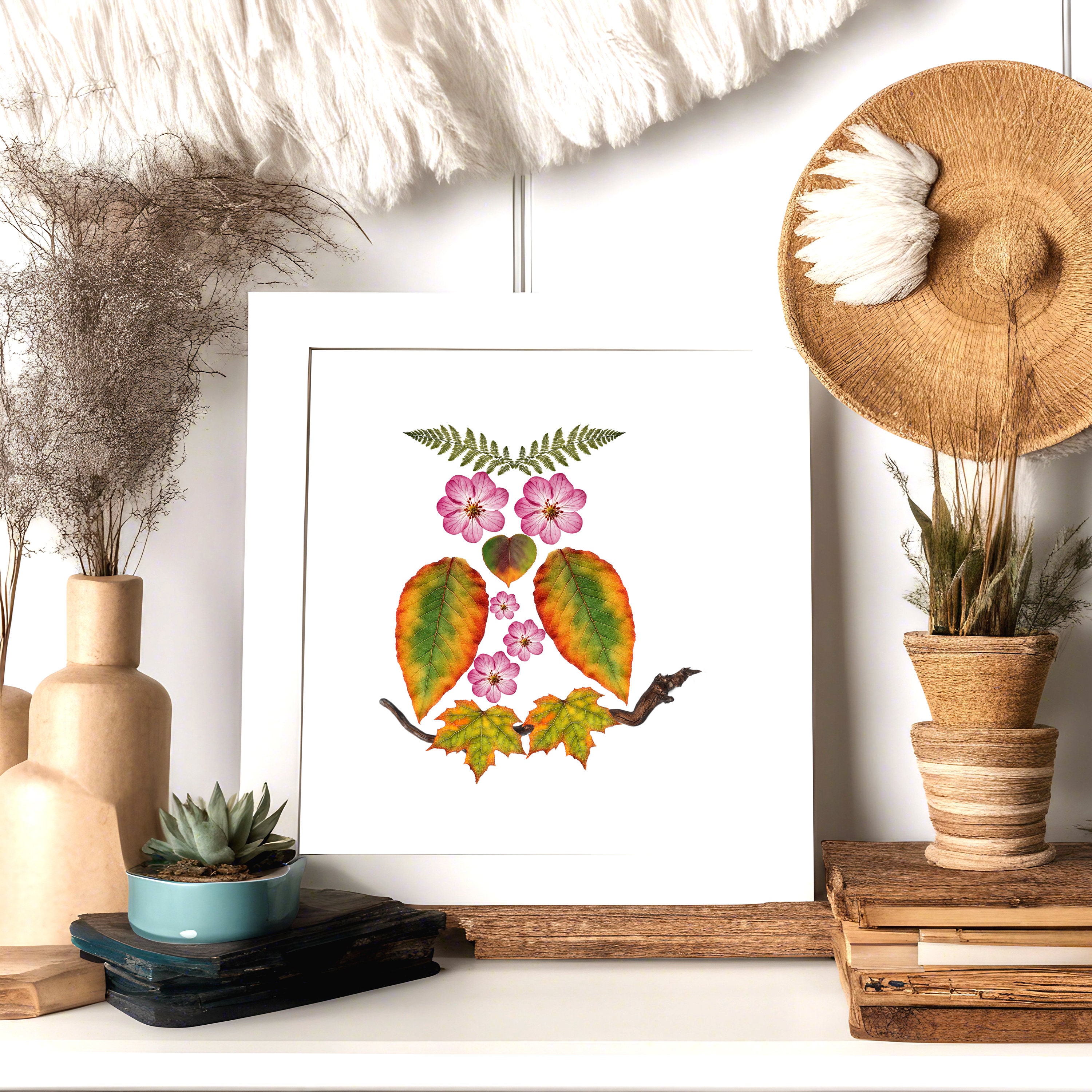 Pressed Pink Blossom Flowers Printable Wall Art Decor Pressed Flowers ...