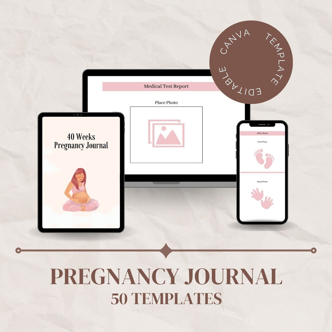 40 Weeks Pregnancy Journal, Pregnancy Planner Printable, Printable ...