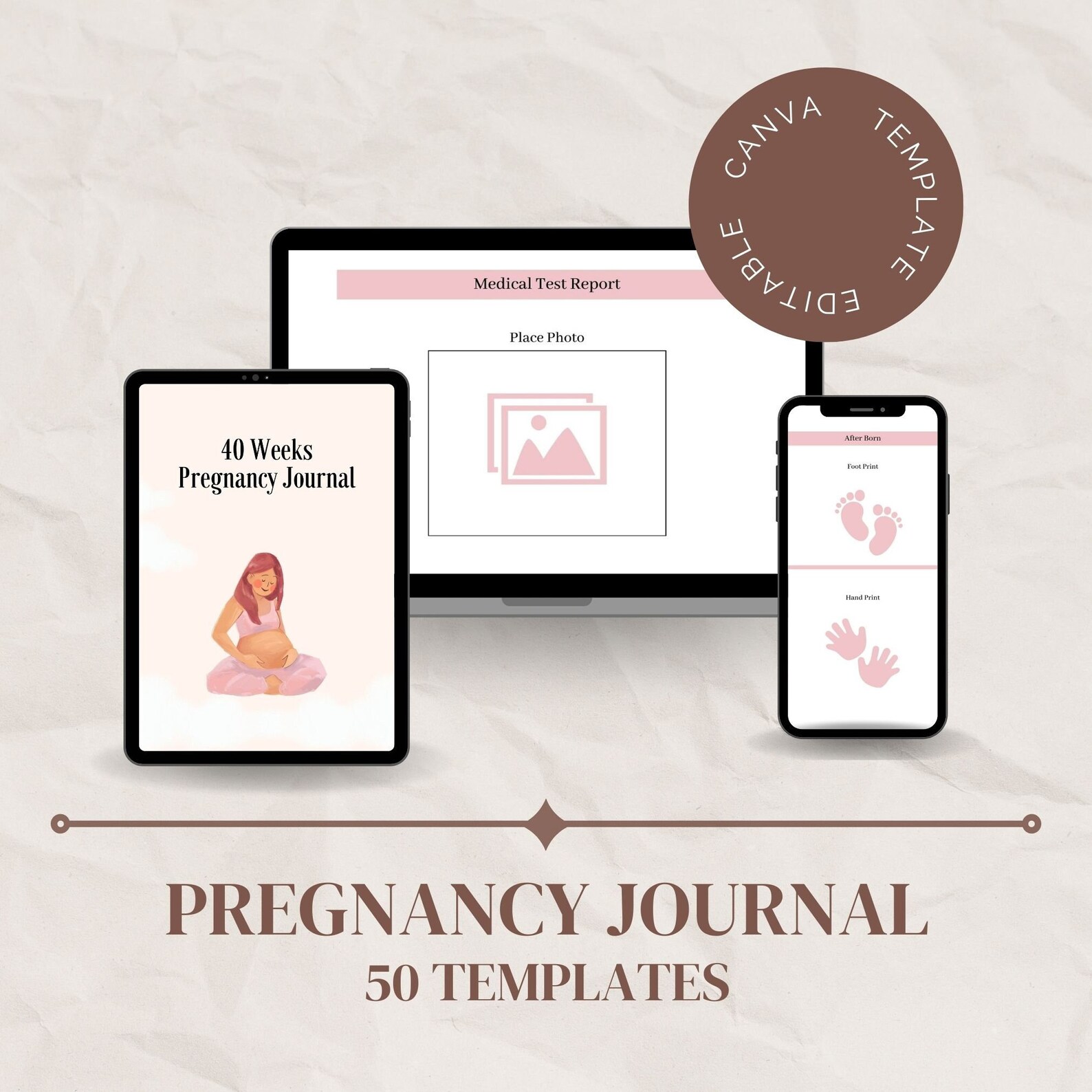 40 Weeks Pregnancy Journal, Pregnancy Planner Printable, Printable ...