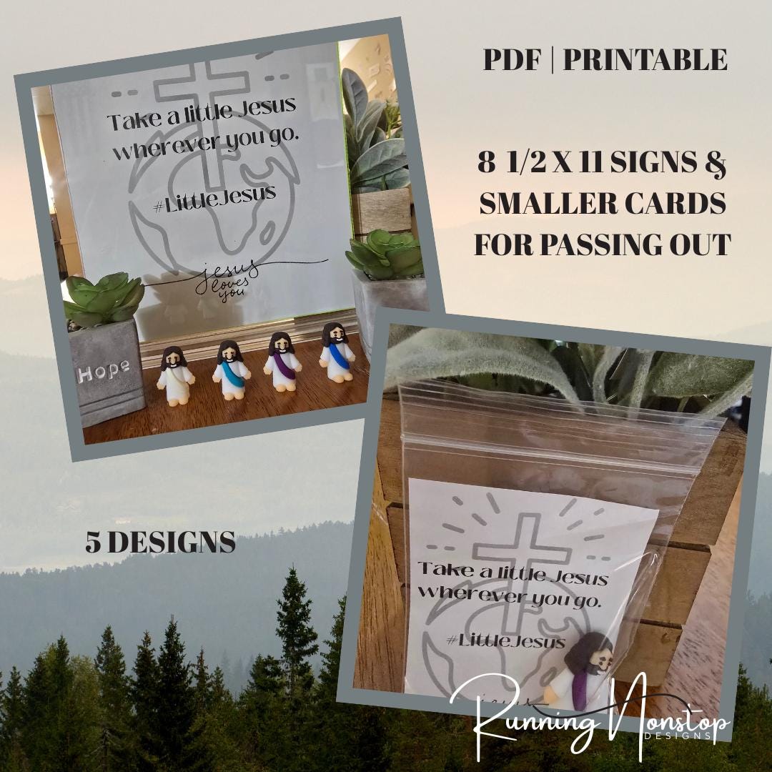 BUNDLE Printable PDF Signs & Cards to Pass Out With Little Jesus Mini ...