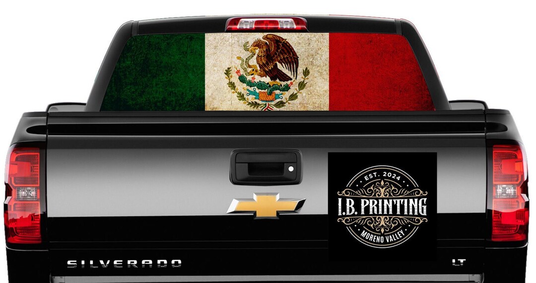 Mexican Distressed Flag Rear Truck Window Perforated Vinyl Sticker - Etsy