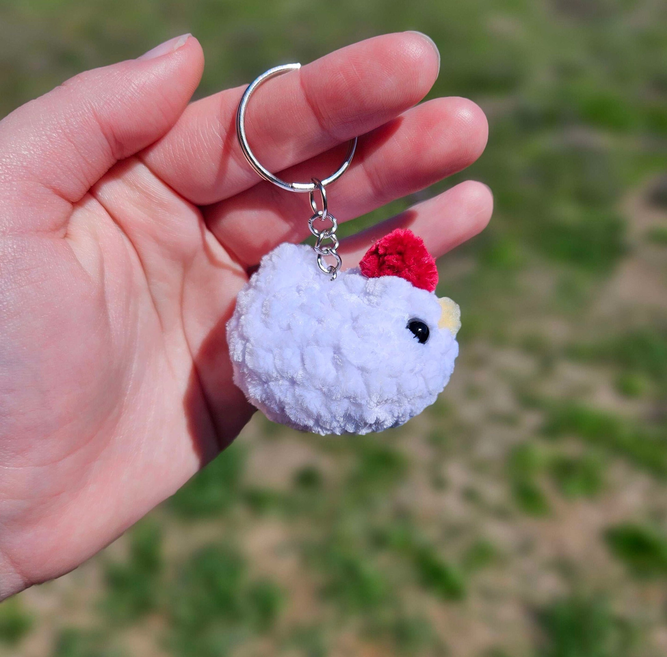 Crochet Chicken Keychain Keyring Handmade Custom Baby Chicken Hen Cute ...