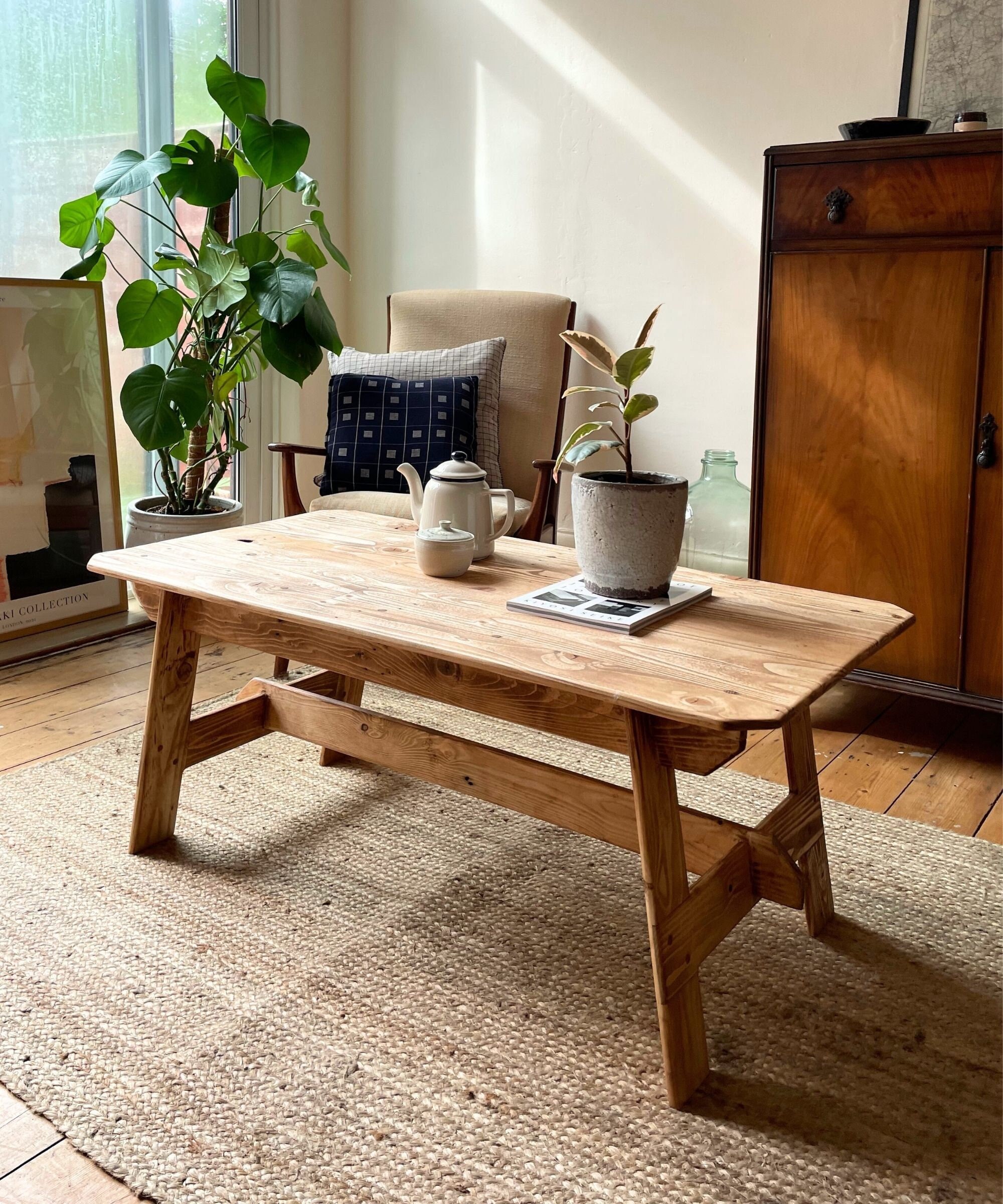Rustic Pine Coffee Table, Unique Coffee Table, Reclaimed Wood Coffee ...