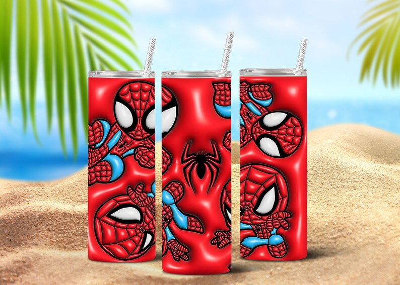 3D Inflatable Design Movies Characters 20 Oz Skinny Tumbler Wrap Png ...