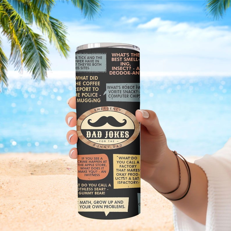 Dad Jokes Tumbler Wrap, 20oz Skinny Tumbler, Funny Tumbler Design ...