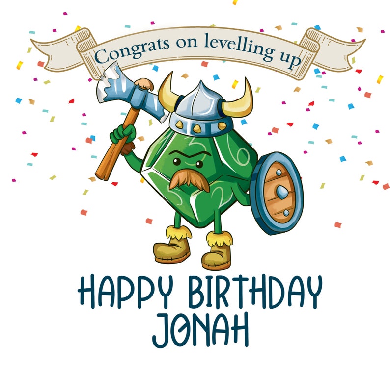 Barbarian Birthday Card | RPG Birthday Card | Personalised Card ...
