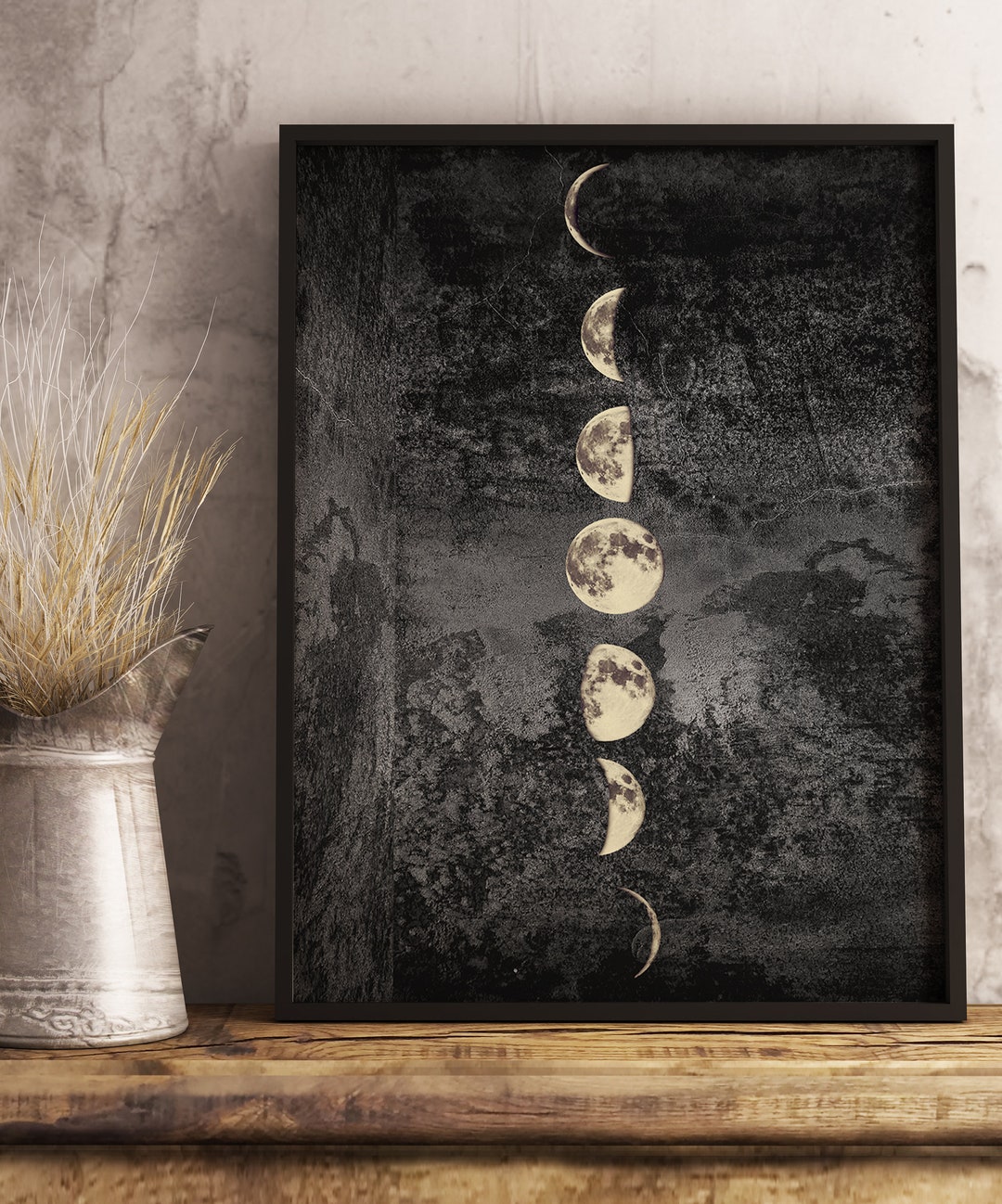 Moon Phase Poster | Moon Art | Space Decor | Moon Poster | Lunar ...
