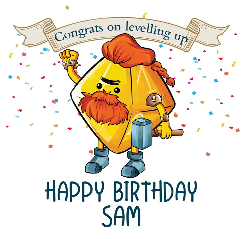 RPG Dwarf Birthday Card | RPG Birthday Card | Birthday Card | Role Play ...