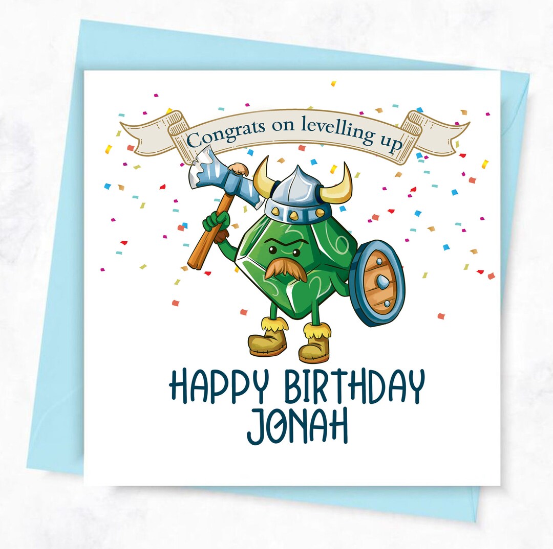 Barbarian Birthday Card RPG Birthday Card Personalised Card Fantasy ...