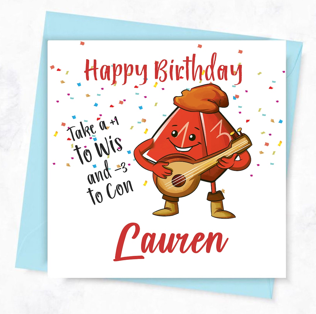 Bard Birthday Card | Role Play Birthday Card | Fantasy Birthday Card ...