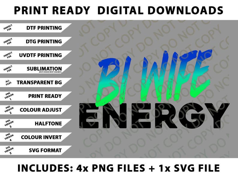 Bi Wife Energy Funny Meme Png Bundle, SVG Files, Digital Downloads - Etsy