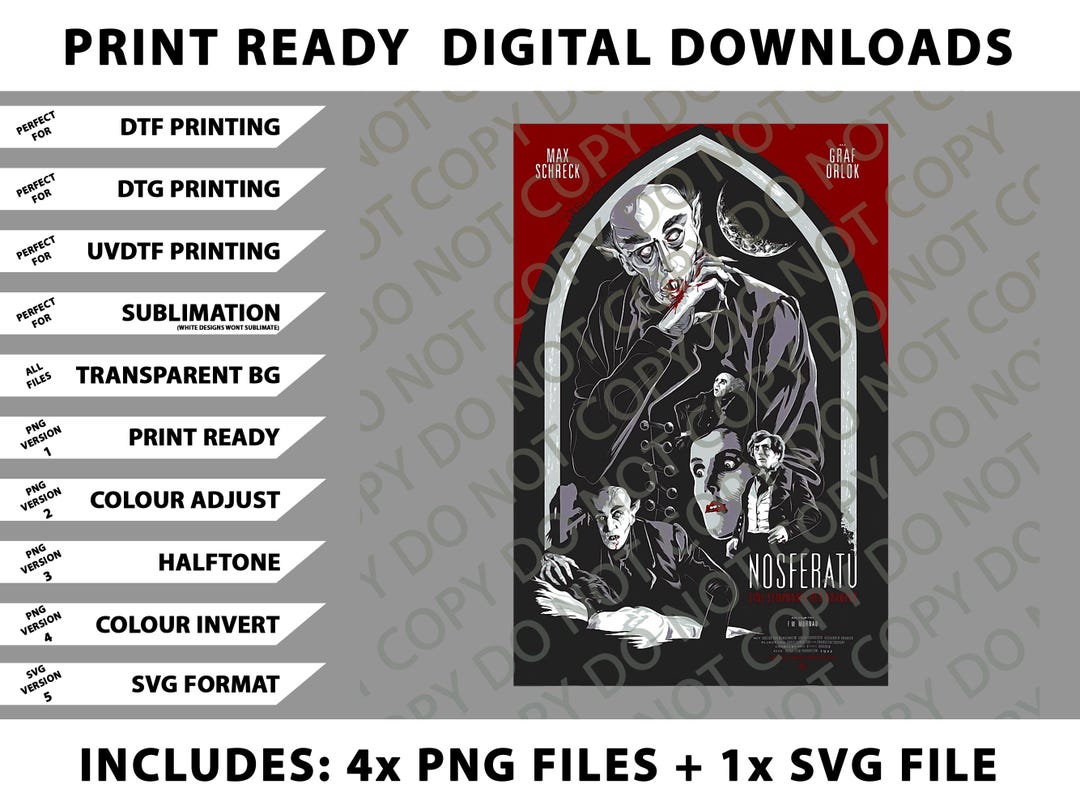 Nosferatu Vampire Halloween Png Bundle, Arquivos SVG, Downloads ...