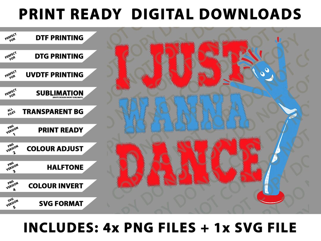 I Just Wanna Dance Funny Meme Png Bundle, SVG Files, Digital Downloads ...