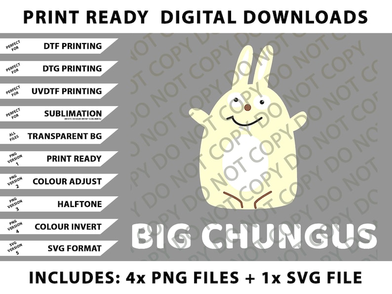 Big Chungus Meme Funny Rabbit Meme Sayings Quote Fun Outfit Png Bundle ...