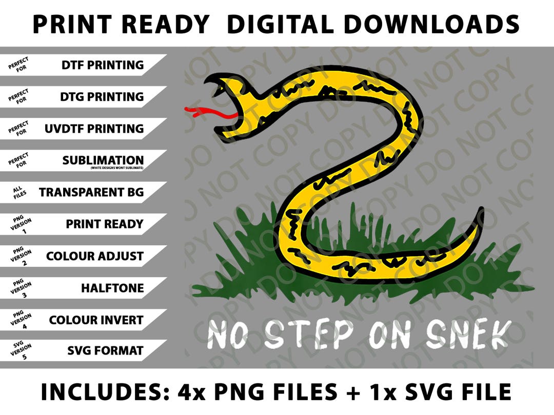 No Step on Snek Funny Parody Meme Premium Png Bundle, SVG Files ...