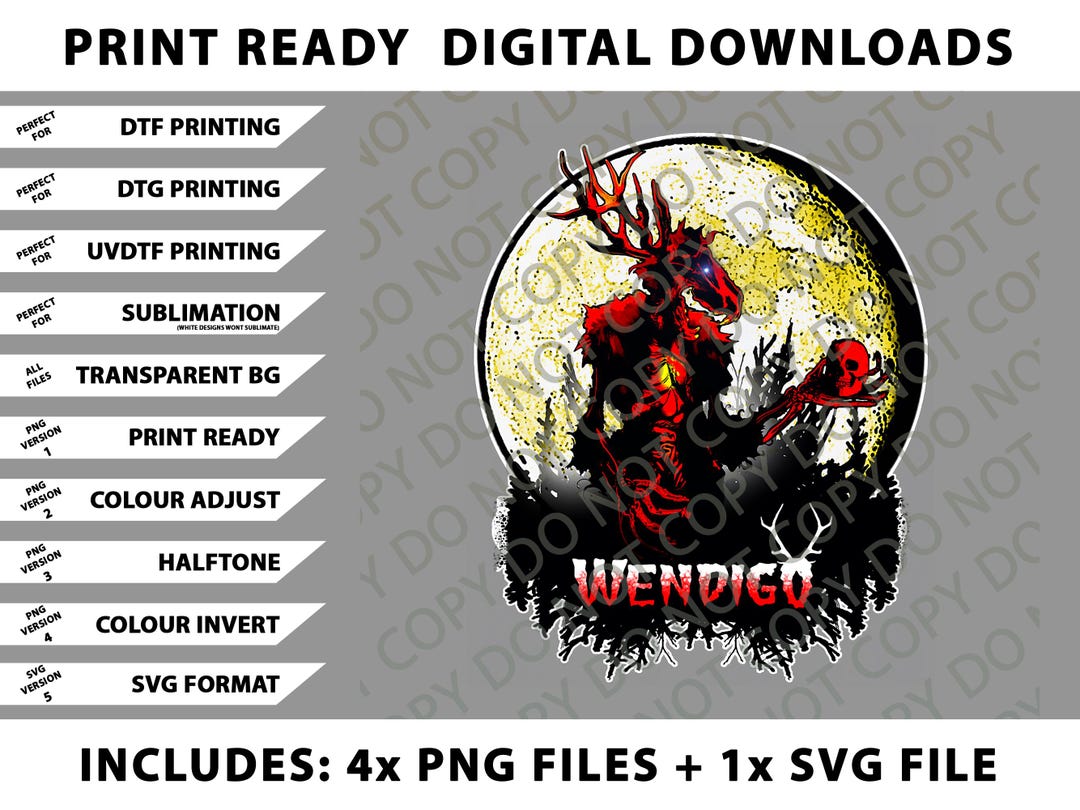 Wendigo New Monster Skinwalker Cryptid Evil Horror Monster Png Bundle ...