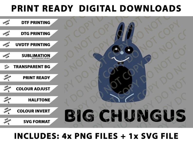 Big Chungus Meme Funny Rabbit Meme Sayings Quote Fun Outfit Png Bundle ...