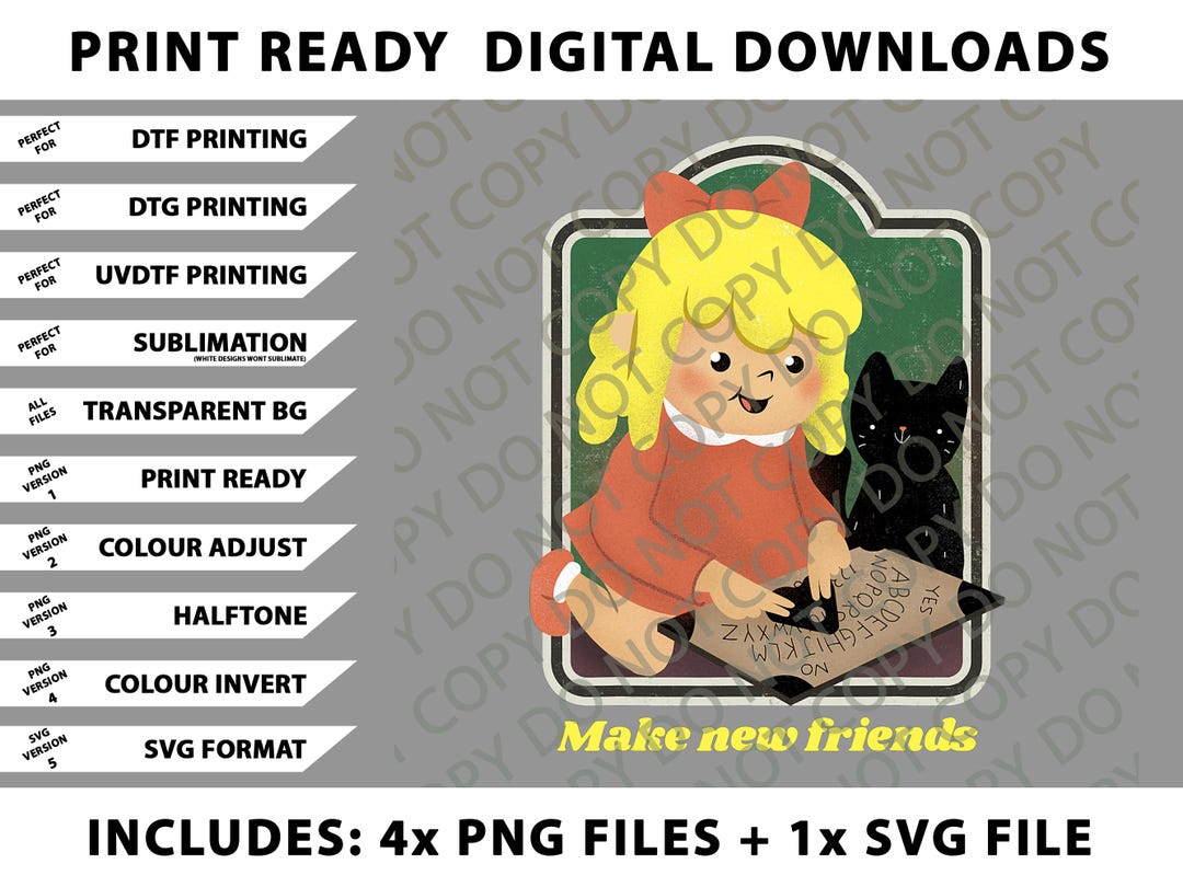 Let's Summon Ghosts and Demons Vintage Horror Funny Edgy Png Bundle ...