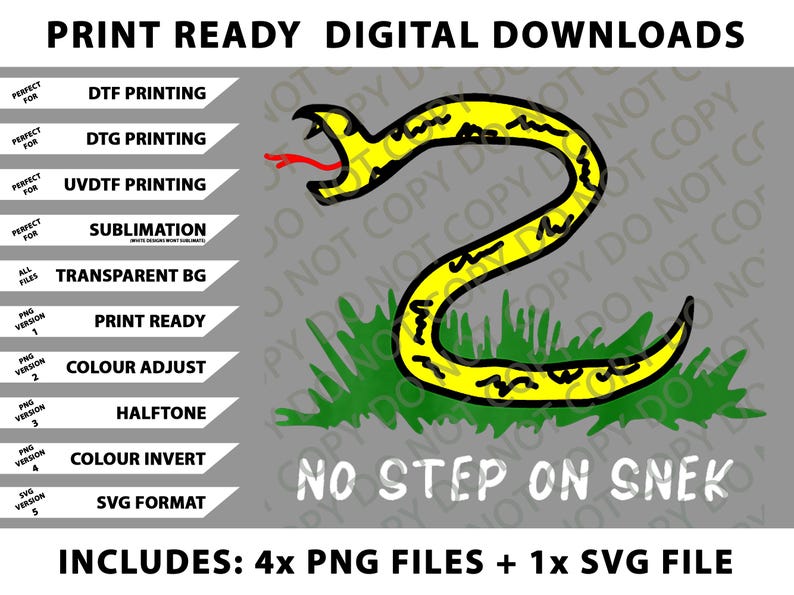 No Step on Snek Funny Parody Meme Premium Png Bundle, SVG Files ...