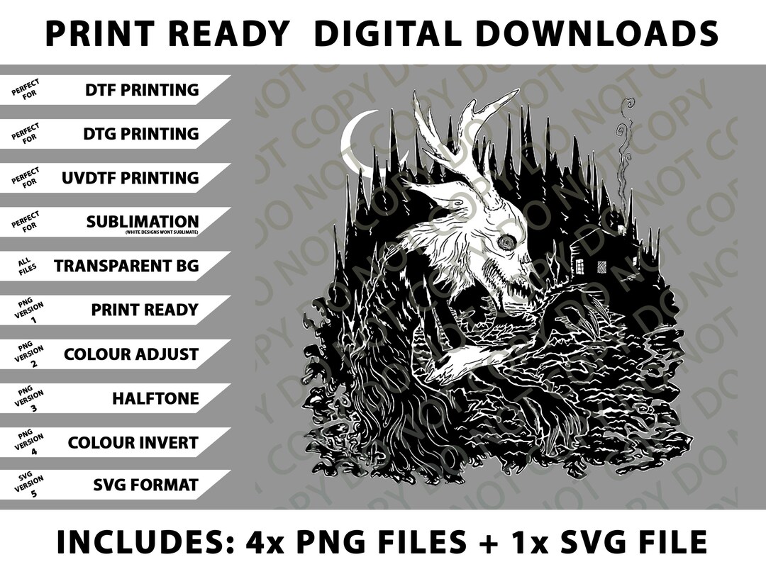 Wendigo the Cryptid Cannibal Spirit of the Horror Forest Png Bundle ...