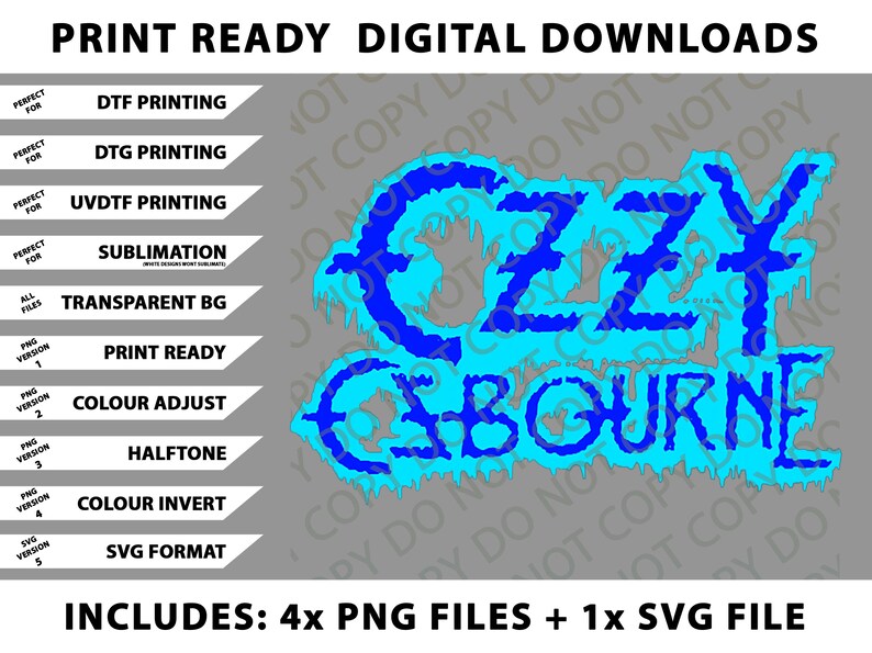 Ozzy Osbourne Horror Logo Png Bundle, SVG Files, Digital Downloads - Etsy