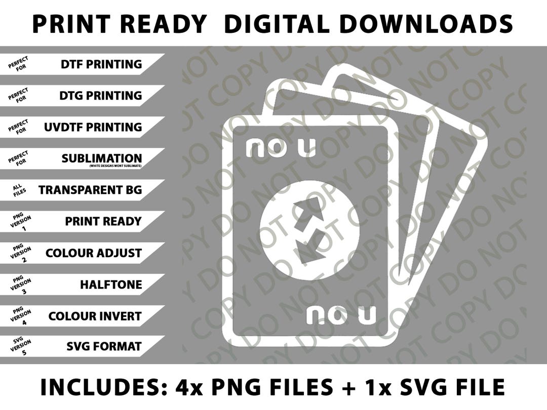 No U Meme Funny Card Png Bundle, SVG Files, Digital Downloads - Etsy
