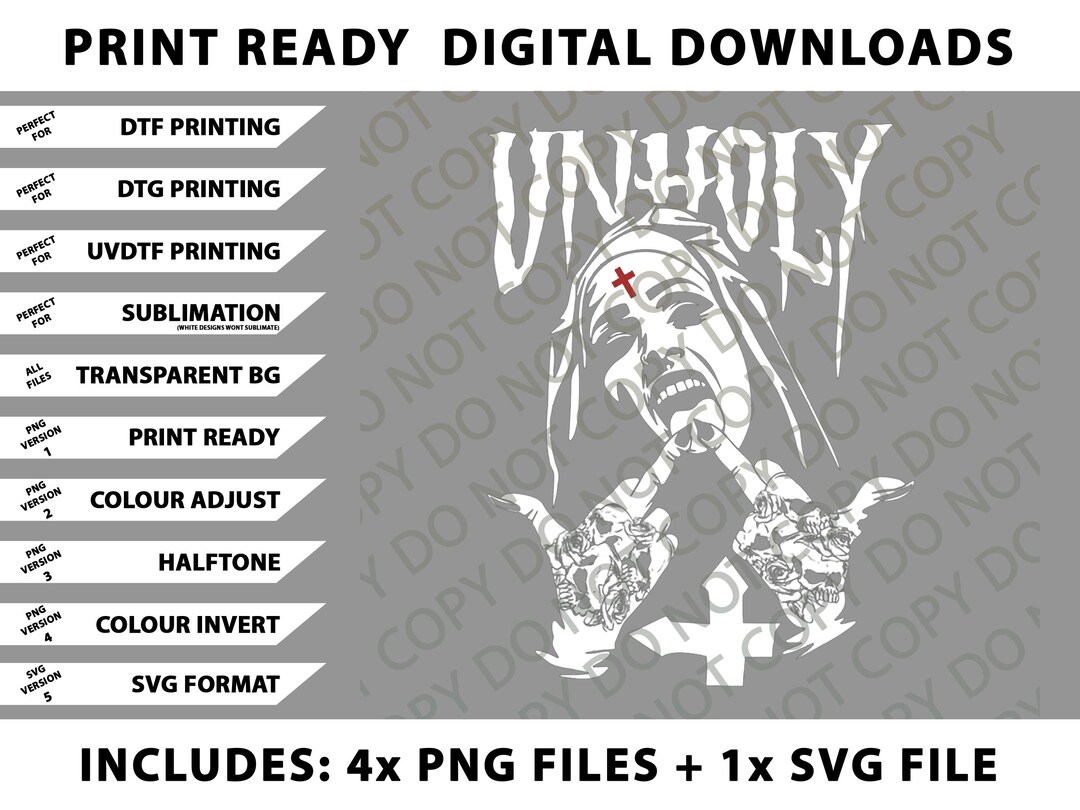 Horror Unholy Nun Png Bundle, SVG Files, Digital Downloads - Etsy