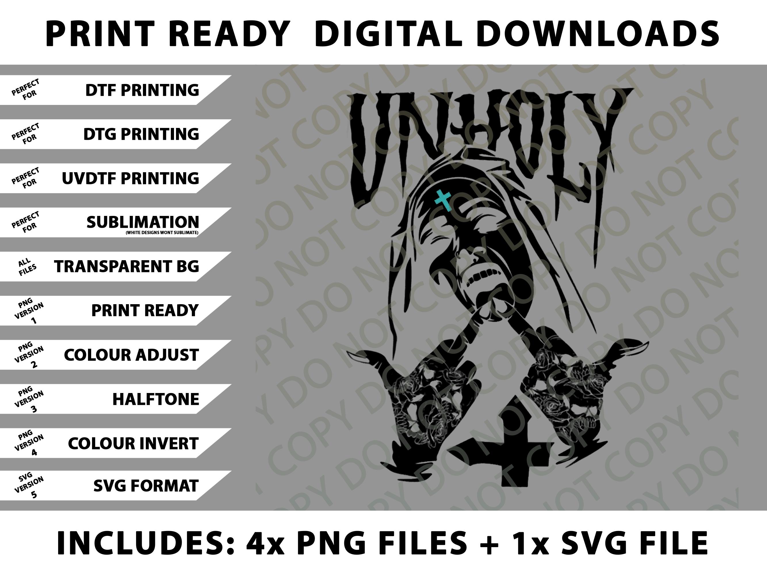 Horror Unholy Nun Png Bundle, SVG Files, Digital Downloads - Etsy