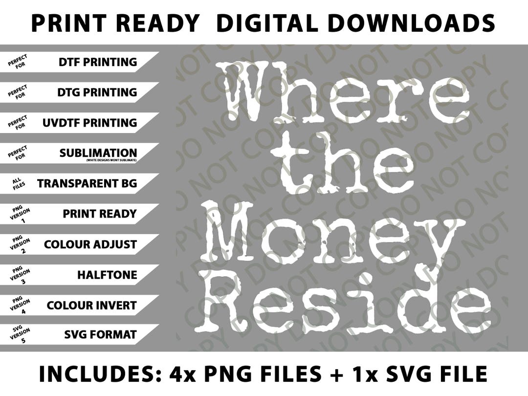 Where the Money Reside Funny 2020 Viral Meme Png Bundle, SVG Files ...