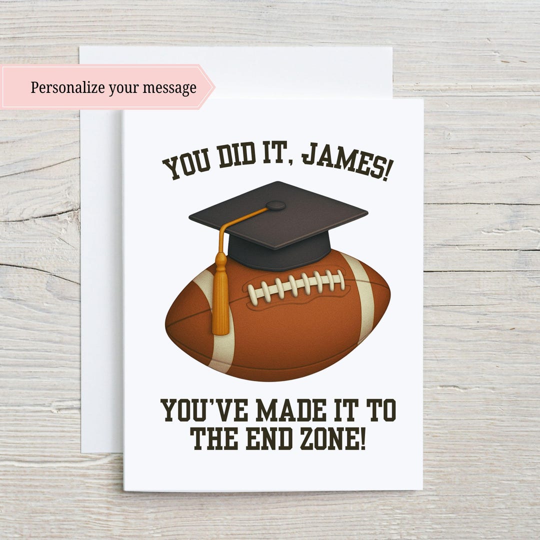 Football Graduation Card, Graduation Card, Sports Graduation Card ...