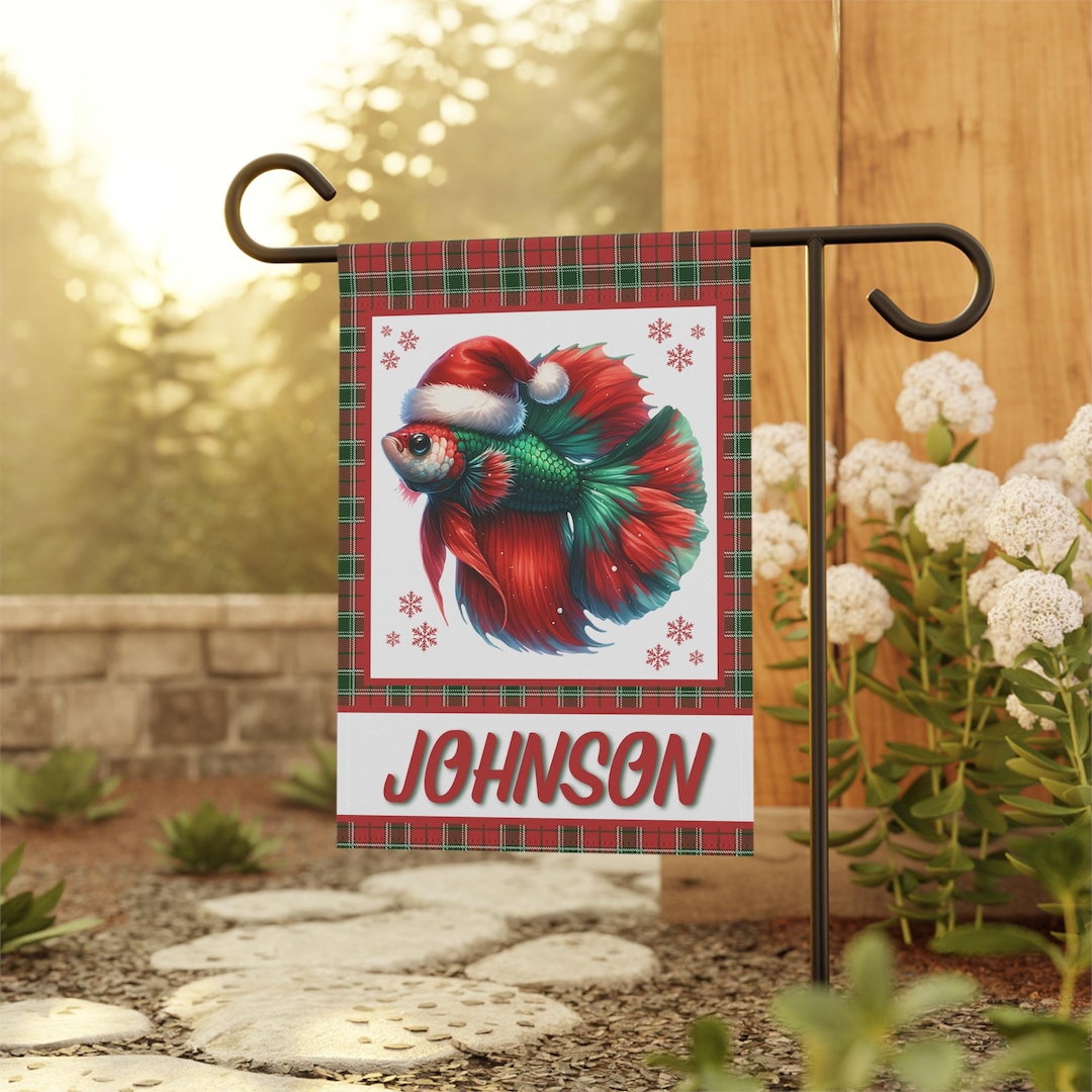 Personalized Christmas Betta Fish Garden Flag Betta Fish Garden Flag ...