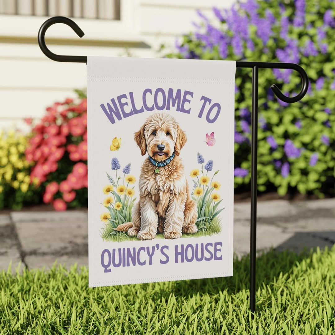 Personalized Goldendoodle Spring Garden Flag Goldendoodle Easter Flag ...