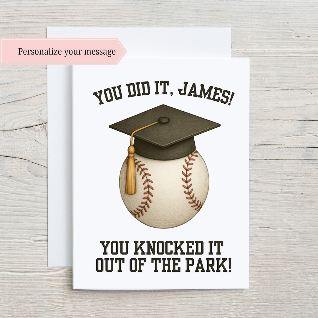 Baseball Graduation Card, Graduation Card, Sports Graduation Card ...