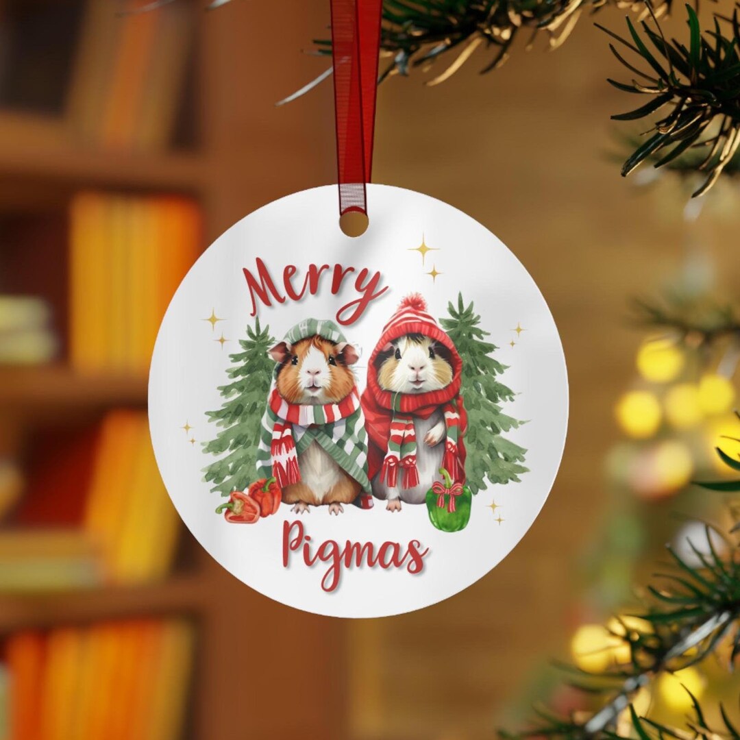 Guinea Pig Ornament Guinea Pig Christmas Gift Merry Pigmas Metal Guinea ...