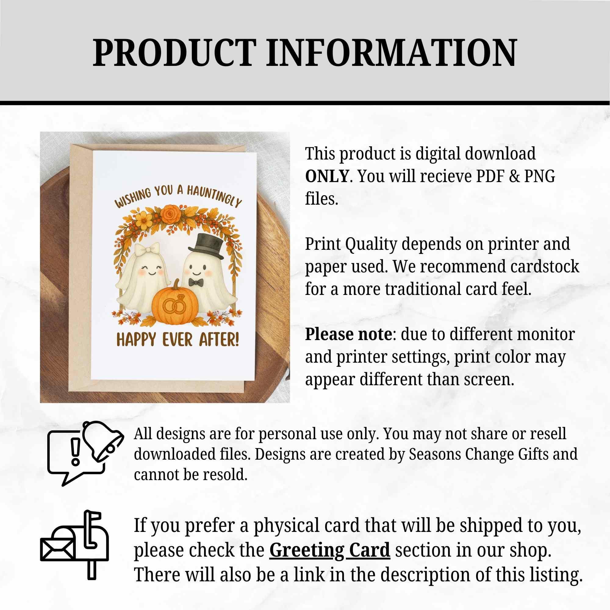 DIGITAL DOWNLOAD Halloween Wedding Card, Halloween Engagement Card ...
