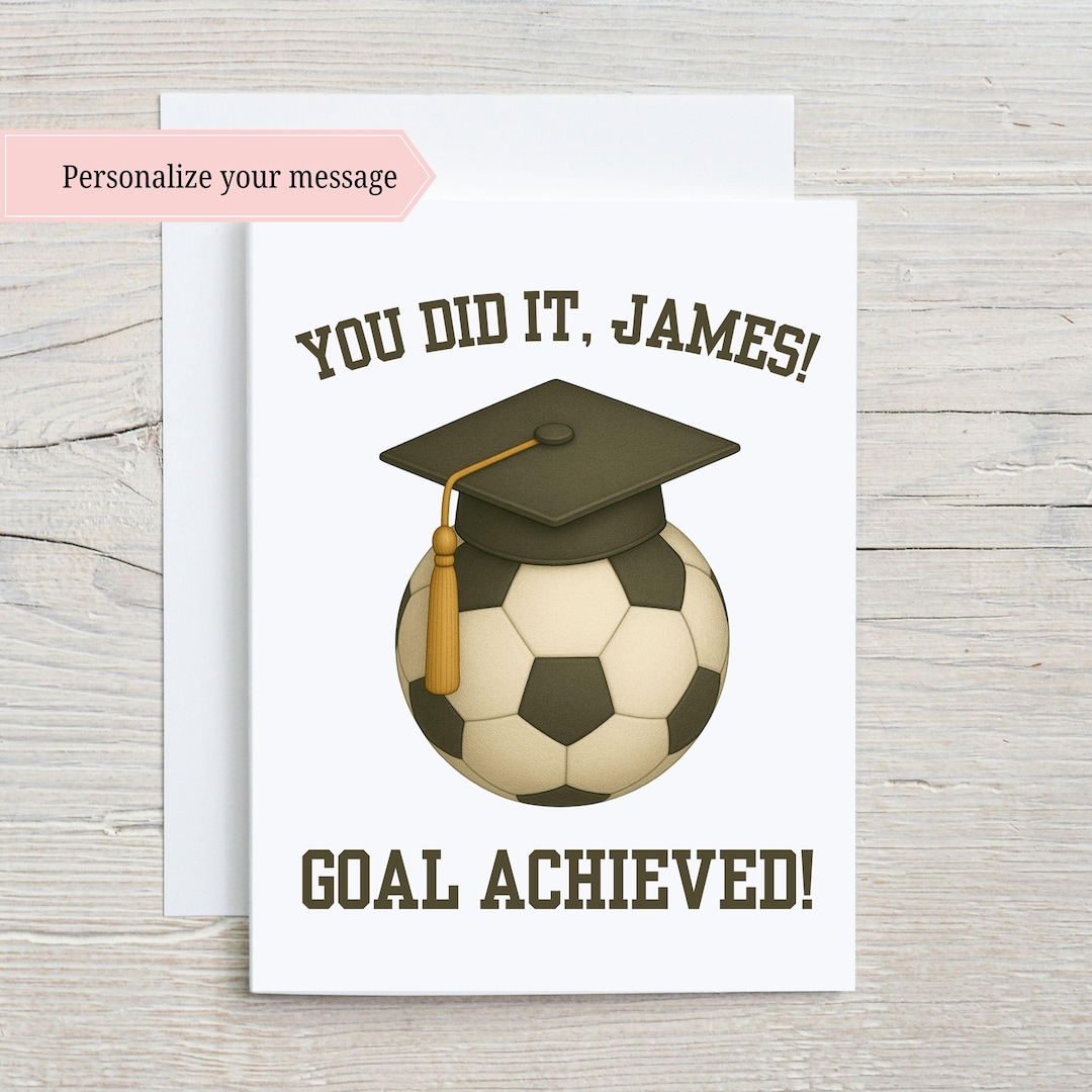 Soccer Graduation Card, Graduation Card, Sports Graduation Card, Soccer ...