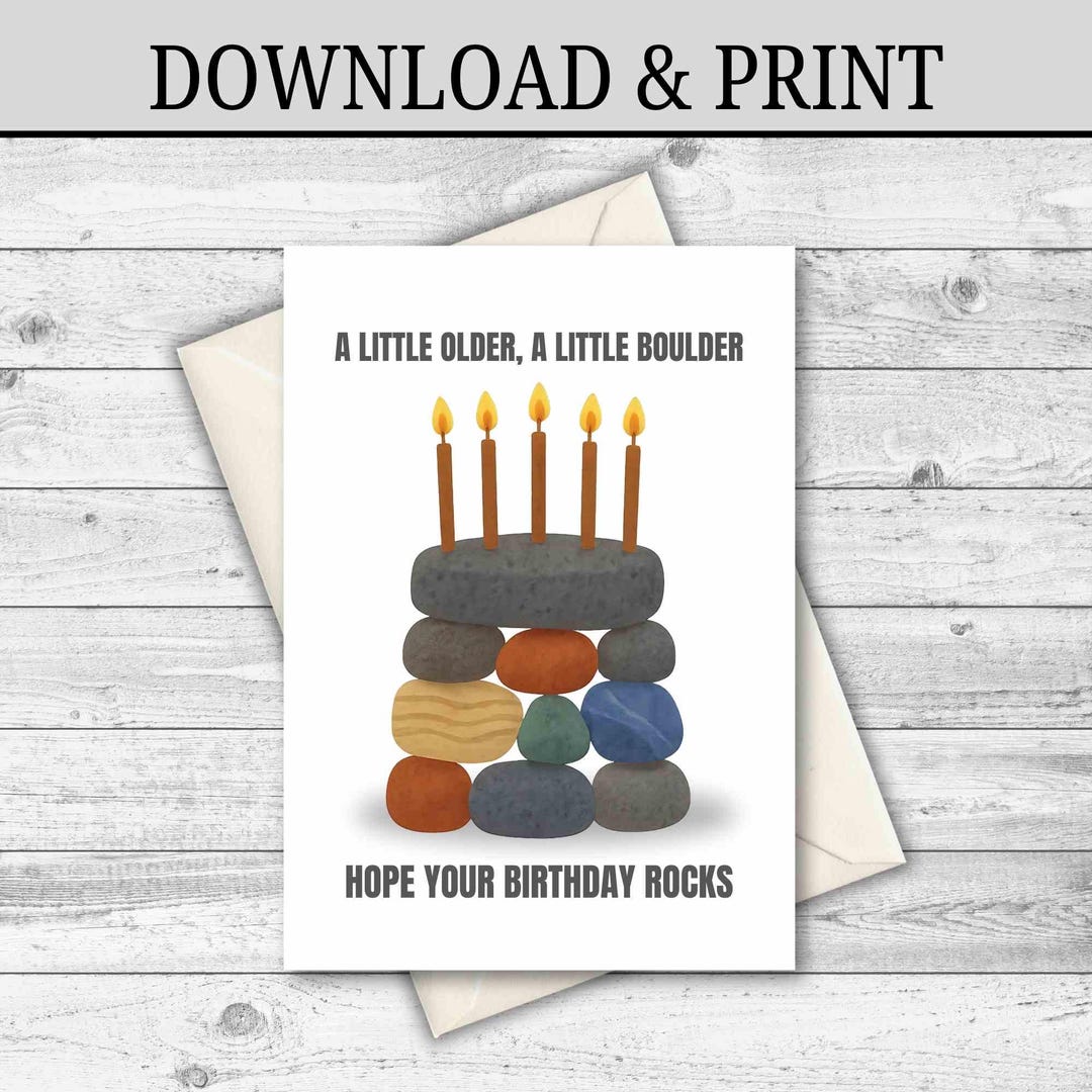 DIGITAL DOWNLOAD Rock Collector Birthday Card, Geologist Birthday ...