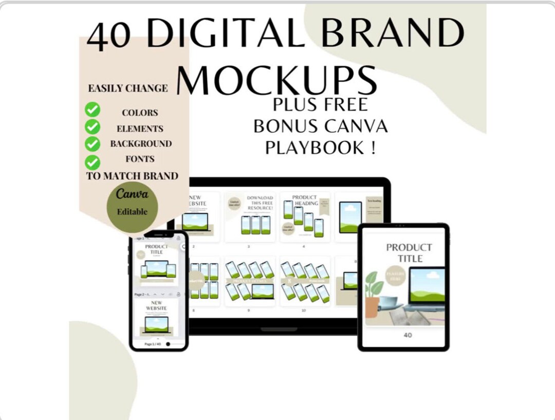 Etsy Digital Social Media Brand Templates Bundle, Customizable Branding ...