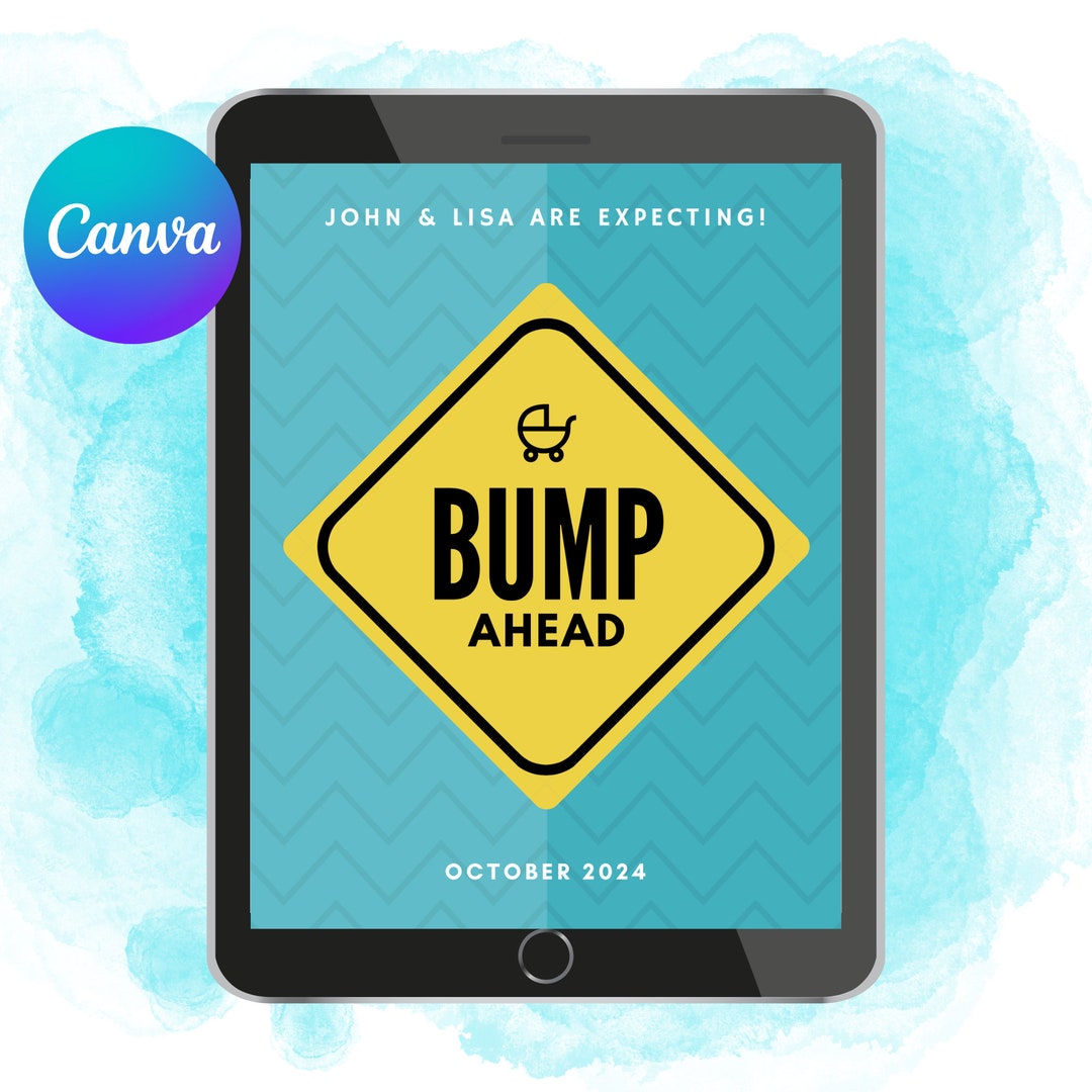 Bump Ahead - Pregnancy Digital Announcement | Social Media Template or ...