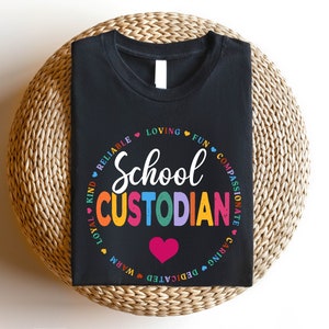 School Custodian Shirt, Cute School Custodian Gift, Custodian ...