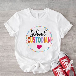 School Custodian Shirt, Cute School Custodian Gift, Custodian ...