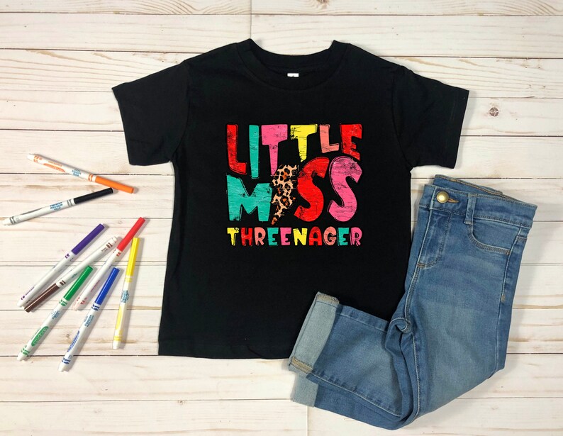 Little Miss Threenager Shirt, Little Miss 3 Nager T-shirt, Three Year ...