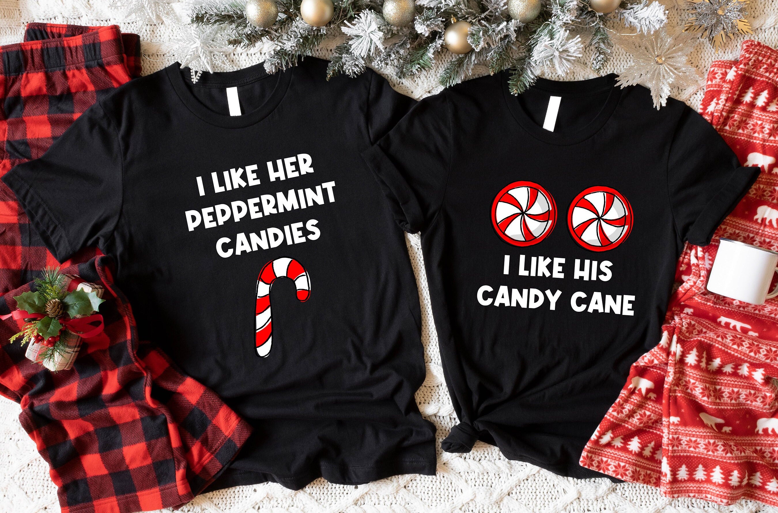 I Like Her Peppermint Candies Shirt, I Like His Candy Cane T-shirt ...
