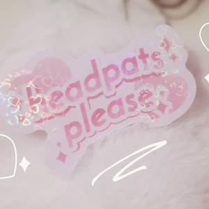 Headpats Please Holographic Sticker - Etsy