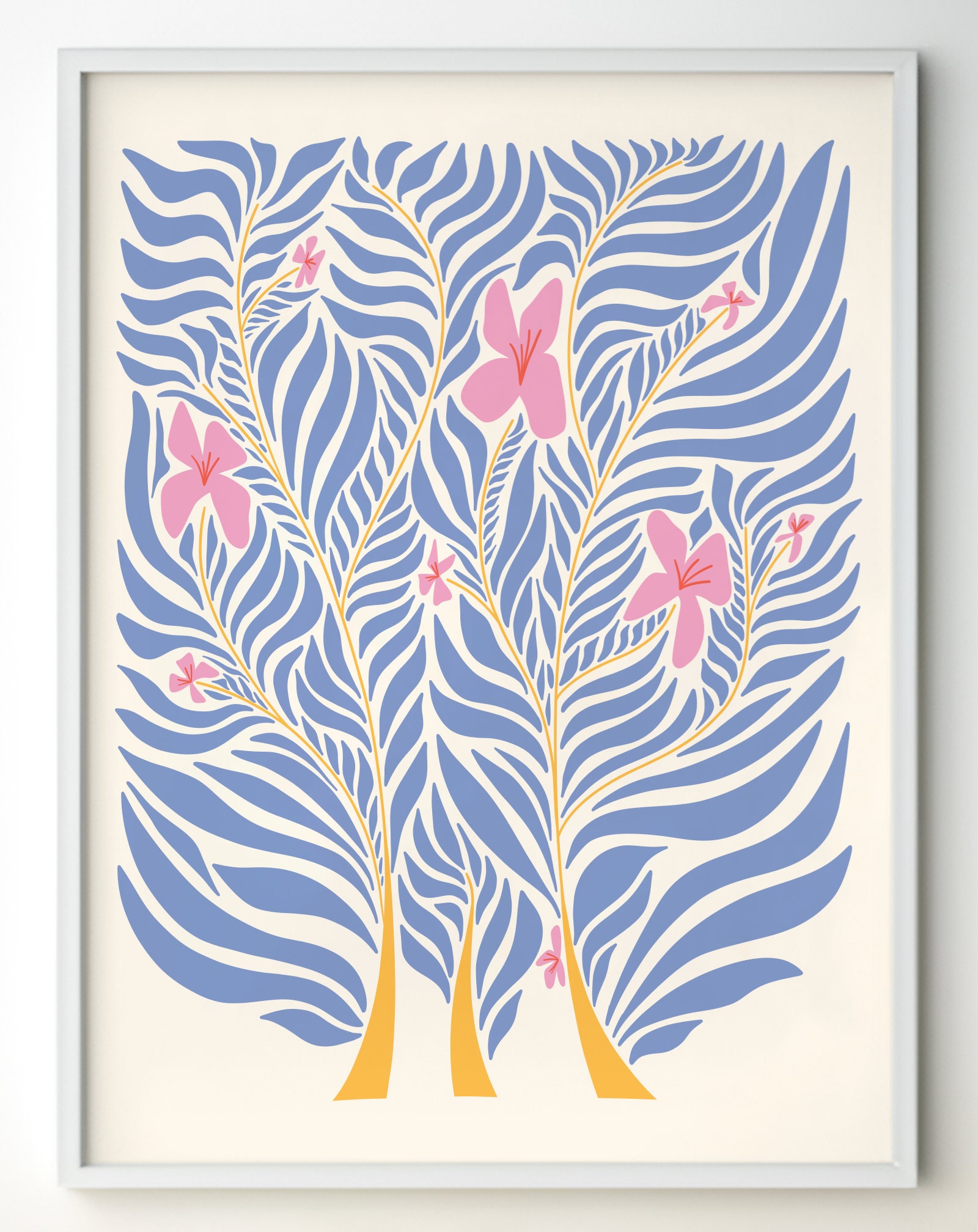 Flower Tree Digital Print Two color - Etsy
