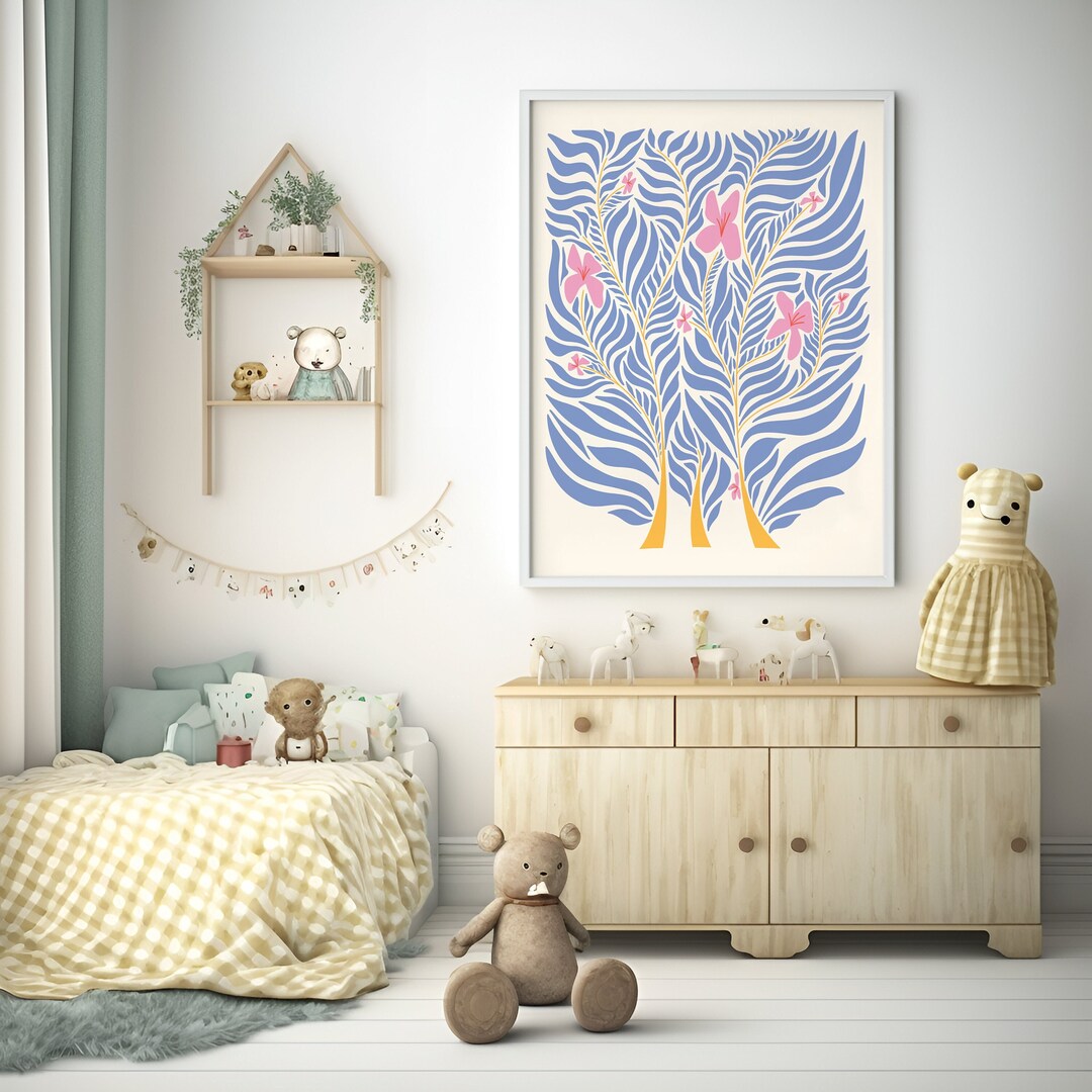 Flower Tree Digital Print Two color - Etsy