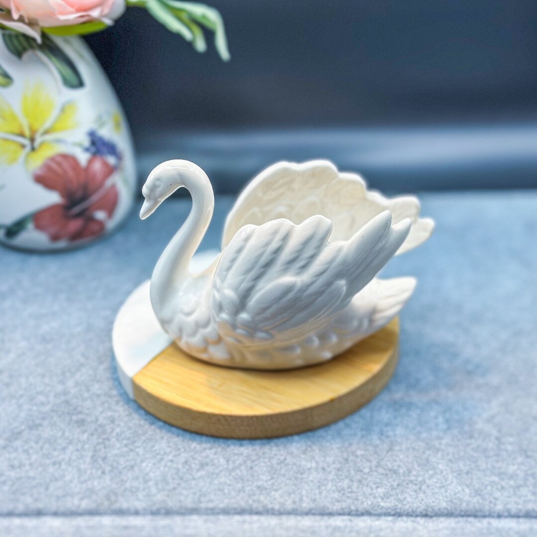 Vintage GOEBEL Swan W Germany White Porcelain Candlestick Holder - Etsy