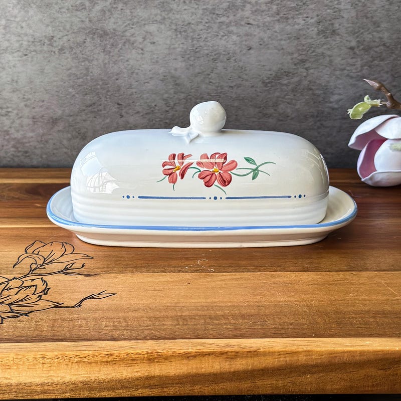 Red Butter Dish - Etsy
