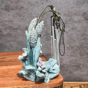 Vintage Ceramic Frog Wind Chime Handcrafted Floral Garden Decor ...